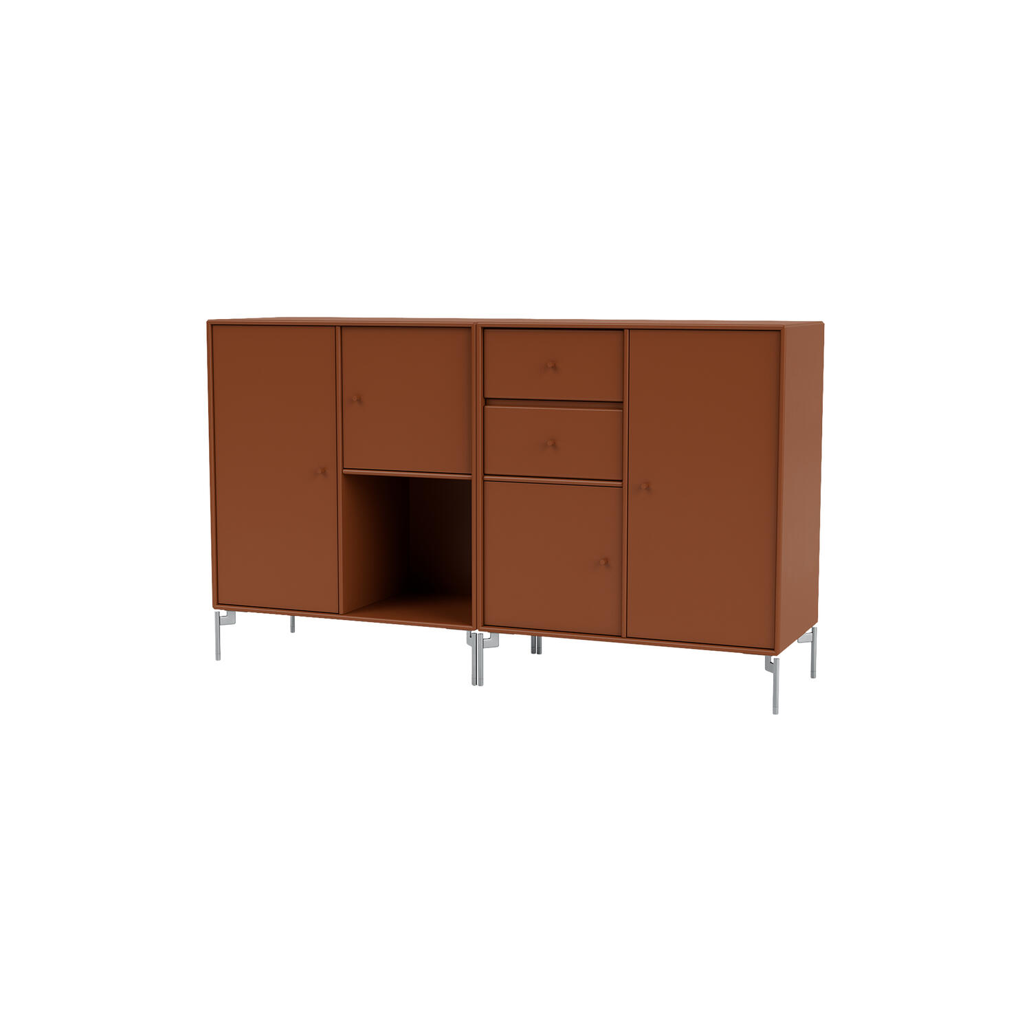 Kjøp COUPLE bred skjenk med ben i krom, 146 hazelnut fra Montana Furniture