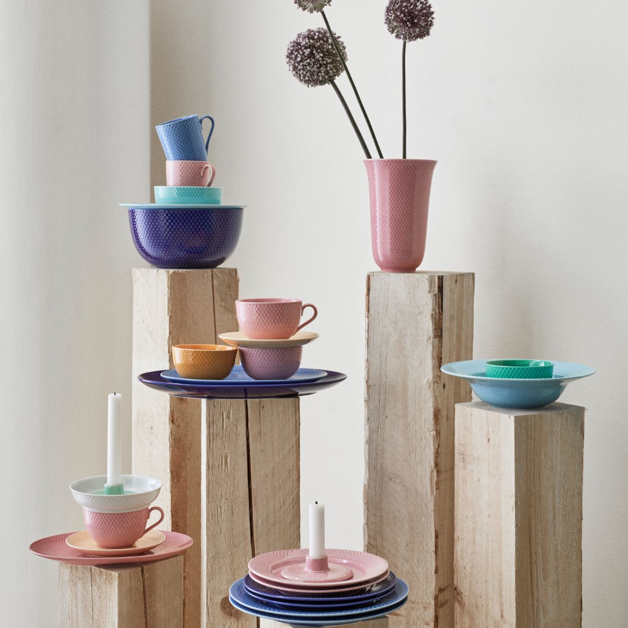 Kjøp Rhombe Earth Kopp med hank, moss fra Lyngby Porcelæn